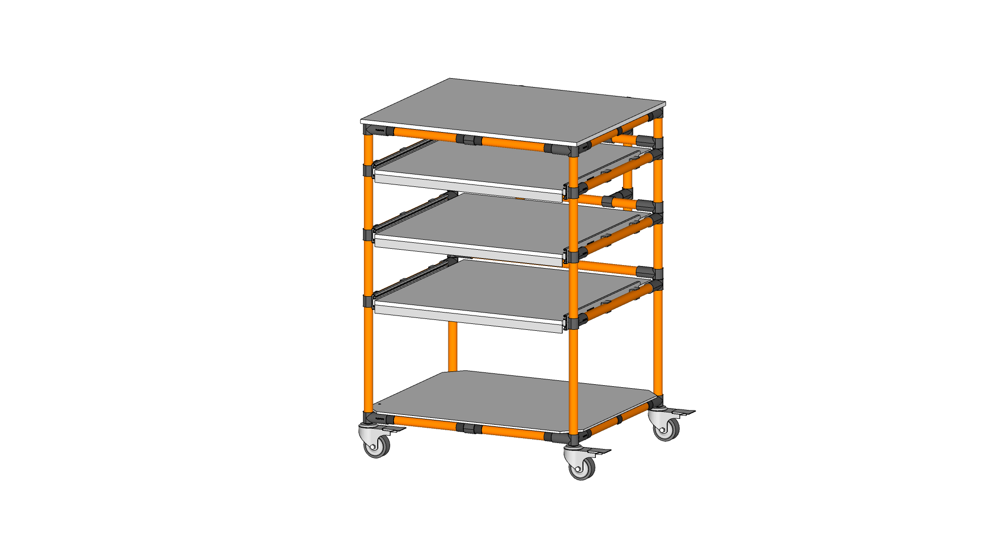 Rack de almacenamiento móvil con cajones. - Flexpipe